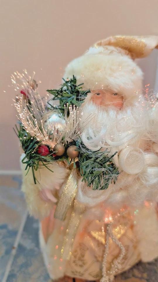 Sterling Fiber Optic Santa Claus Vintage 10 Inch Christmas Decoration ...