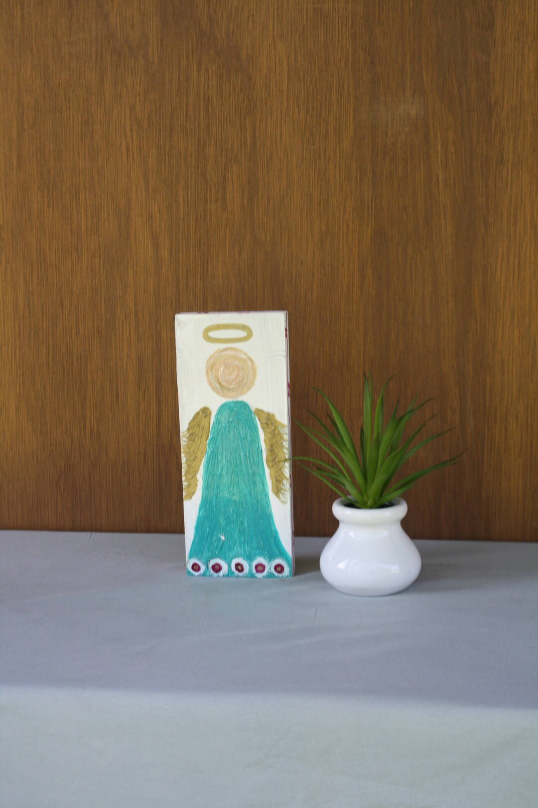 Hand Painted Angel/wood Block Angel - Etsy