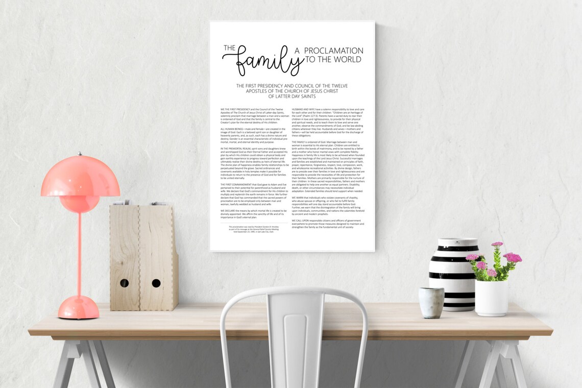 Family Proclamation Poster 24x36 Digital Print Instant | Etsy