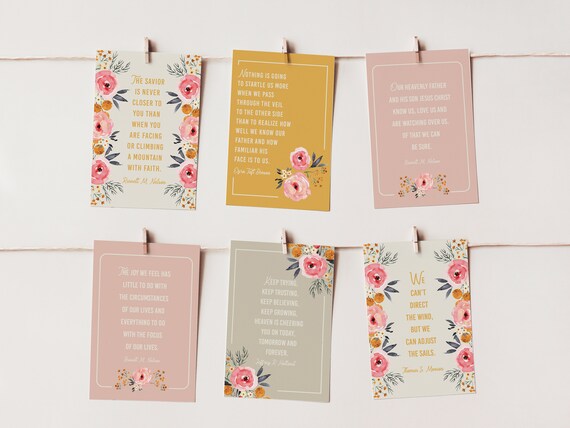 Set of 12 Printable Quote Cards Digital Print Instant | Etsy