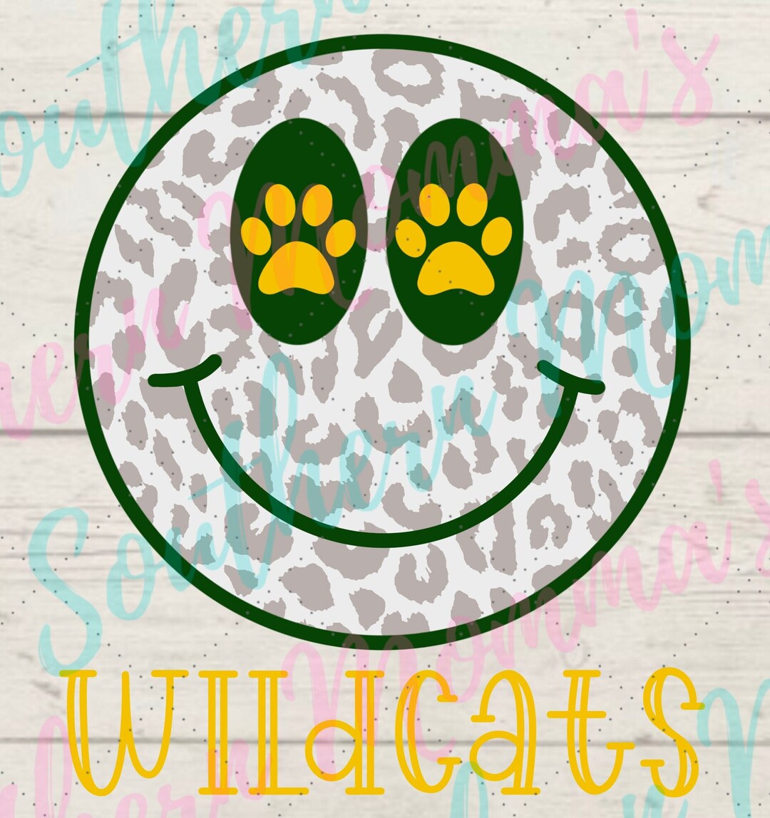 Wildcats Smiley Face Sublimation PNG File Instant Download - Etsy