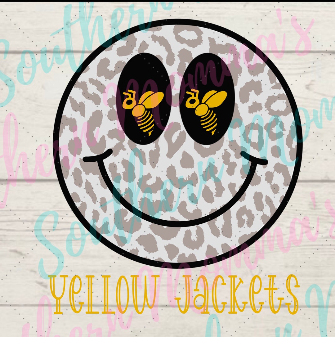 Yellow Jackets Smiley Face Sublimation PNG File - Etsy