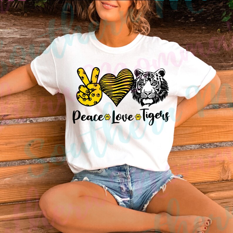 Peace Love Tigers Sublimation PNG File - Etsy