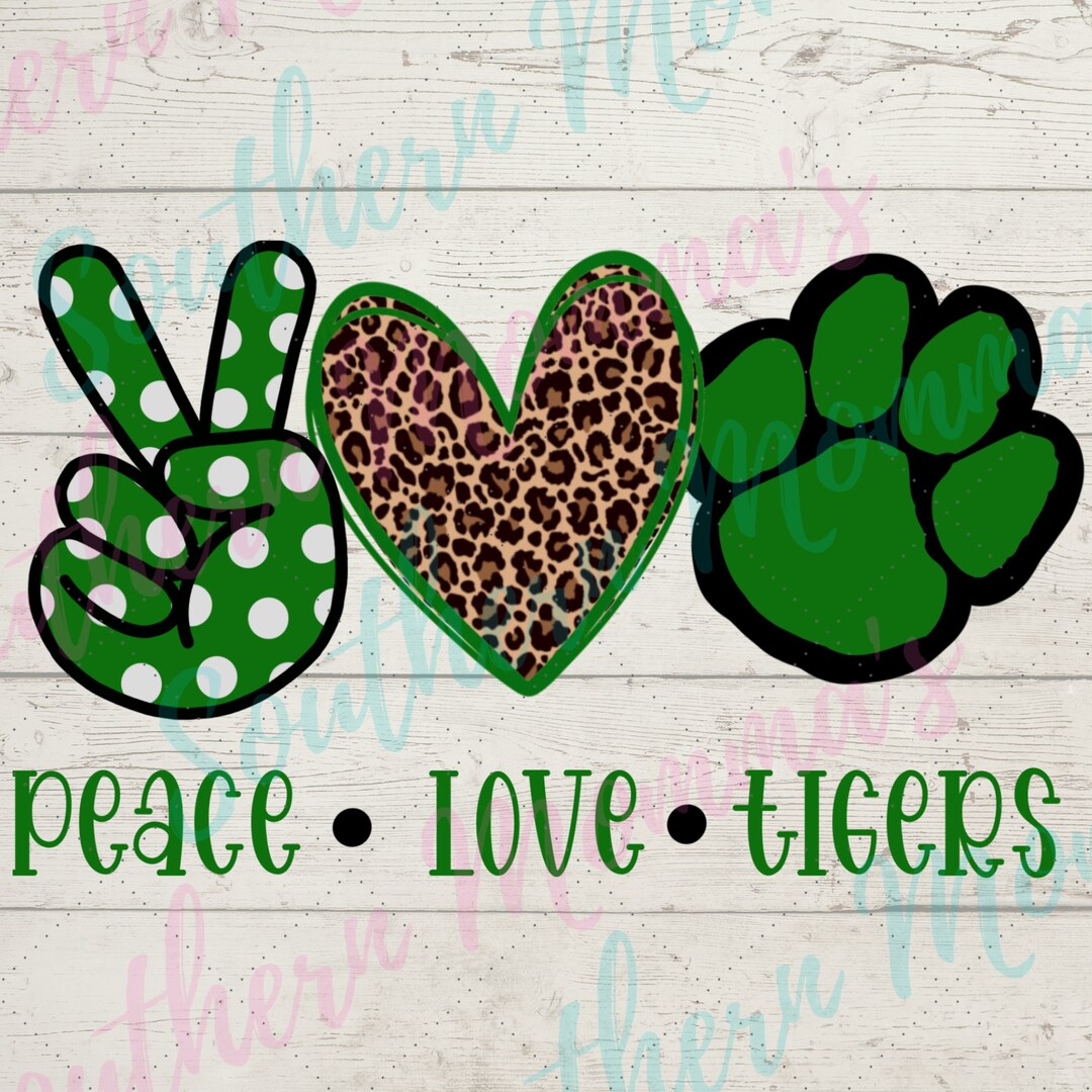 Peace Love Tigers Sublimation PNG File - Etsy
