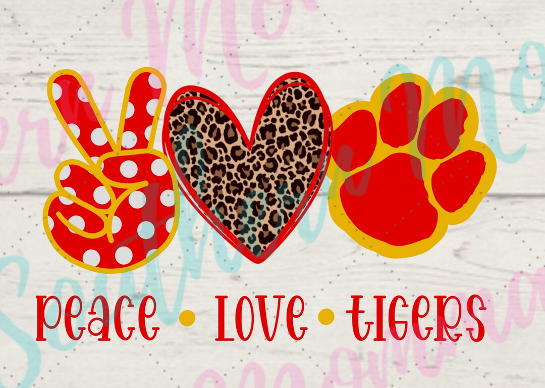 Peace Love Tigers Sublimation PNG File - Etsy