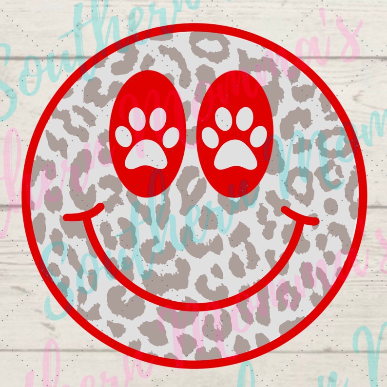 Smiley Face With Paws Sublimation PNG File - Etsy