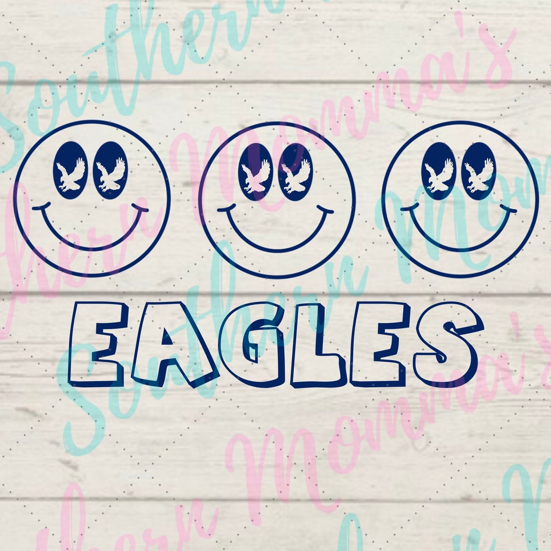 Eagles Triple Smiley Face Sublimation PNG File Instant - Etsy
