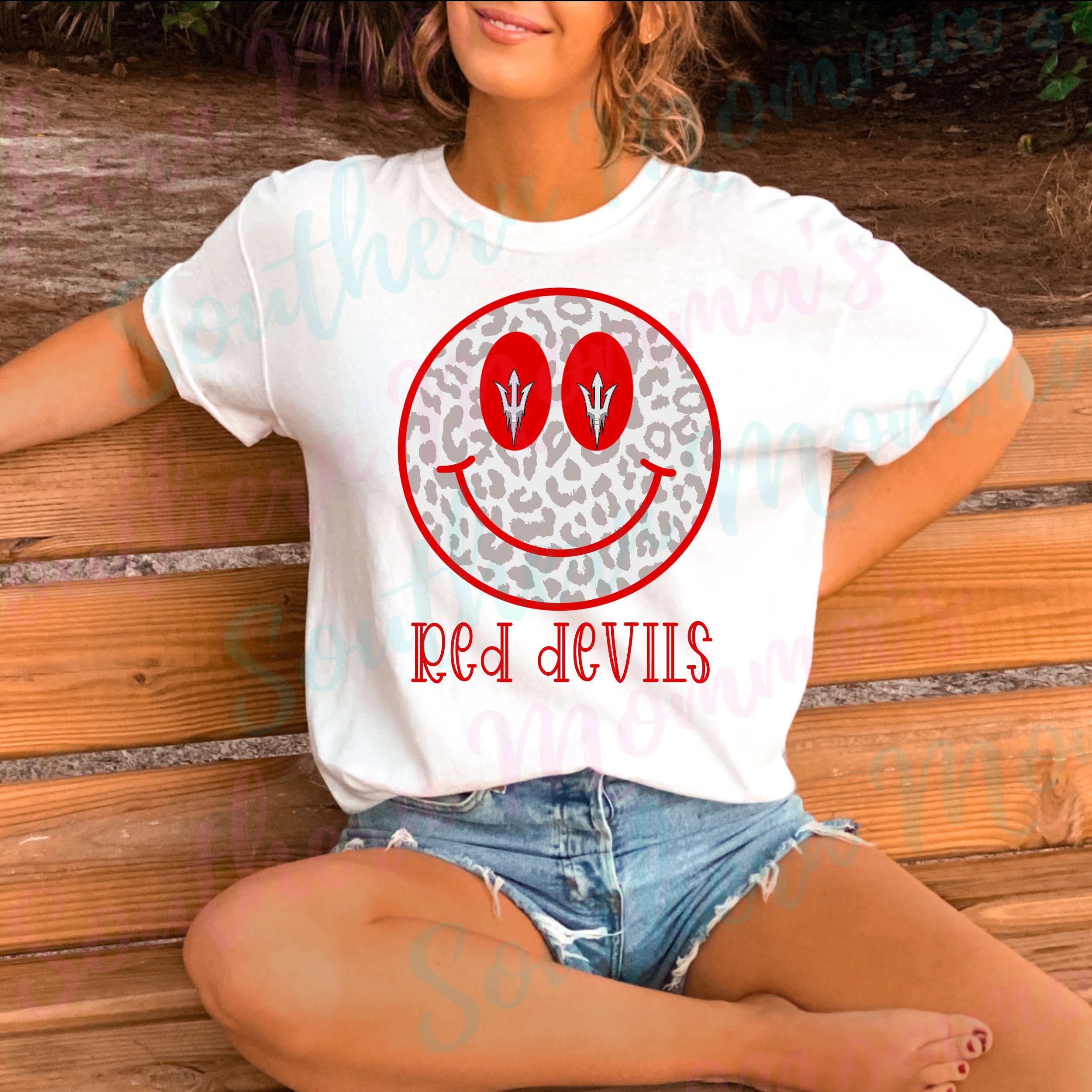 Red Devils Smiley Face Sublimation PNG File Instant Download - Etsy