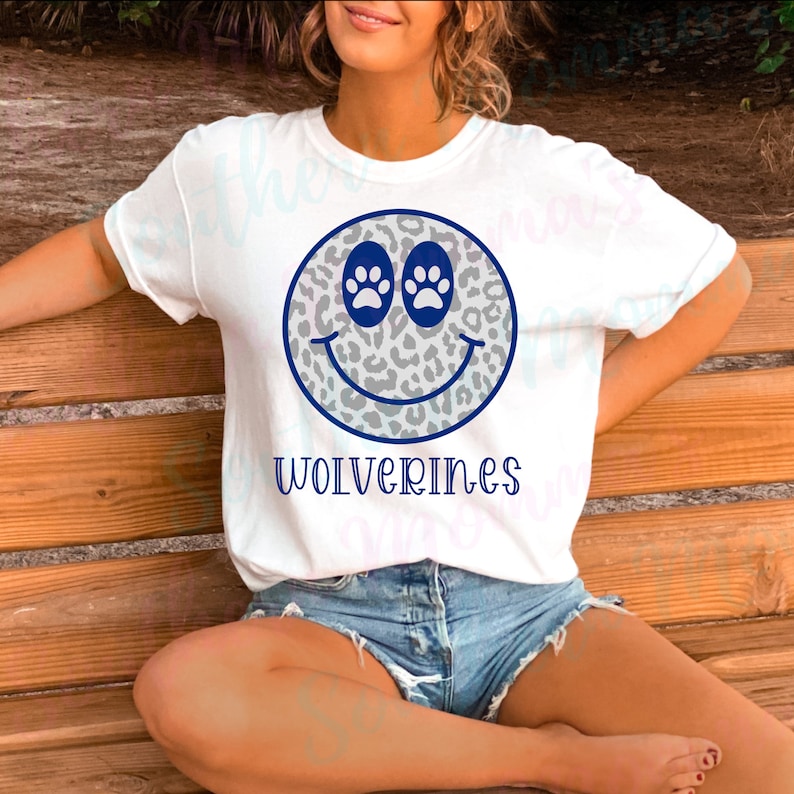 Wolverines Smiley Face Sublimación PNG Archivo Descarga instantánea ...