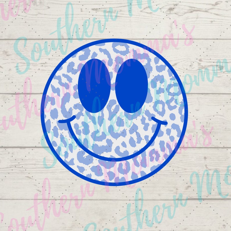 Bleu Smiley Face Sublimation PNG File Instant Download - Etsy