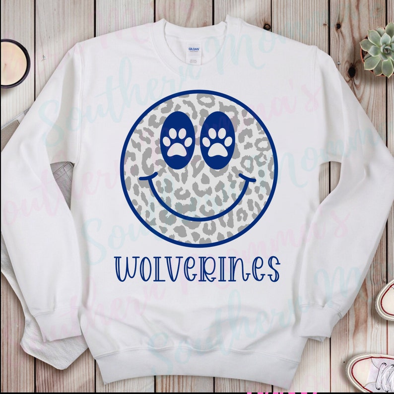 Wolverines Smiley Face Sublimación PNG Archivo Descarga instantánea ...