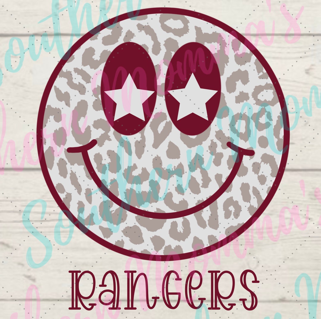 Rangers Smiley Face Sublimation PNG File - Etsy