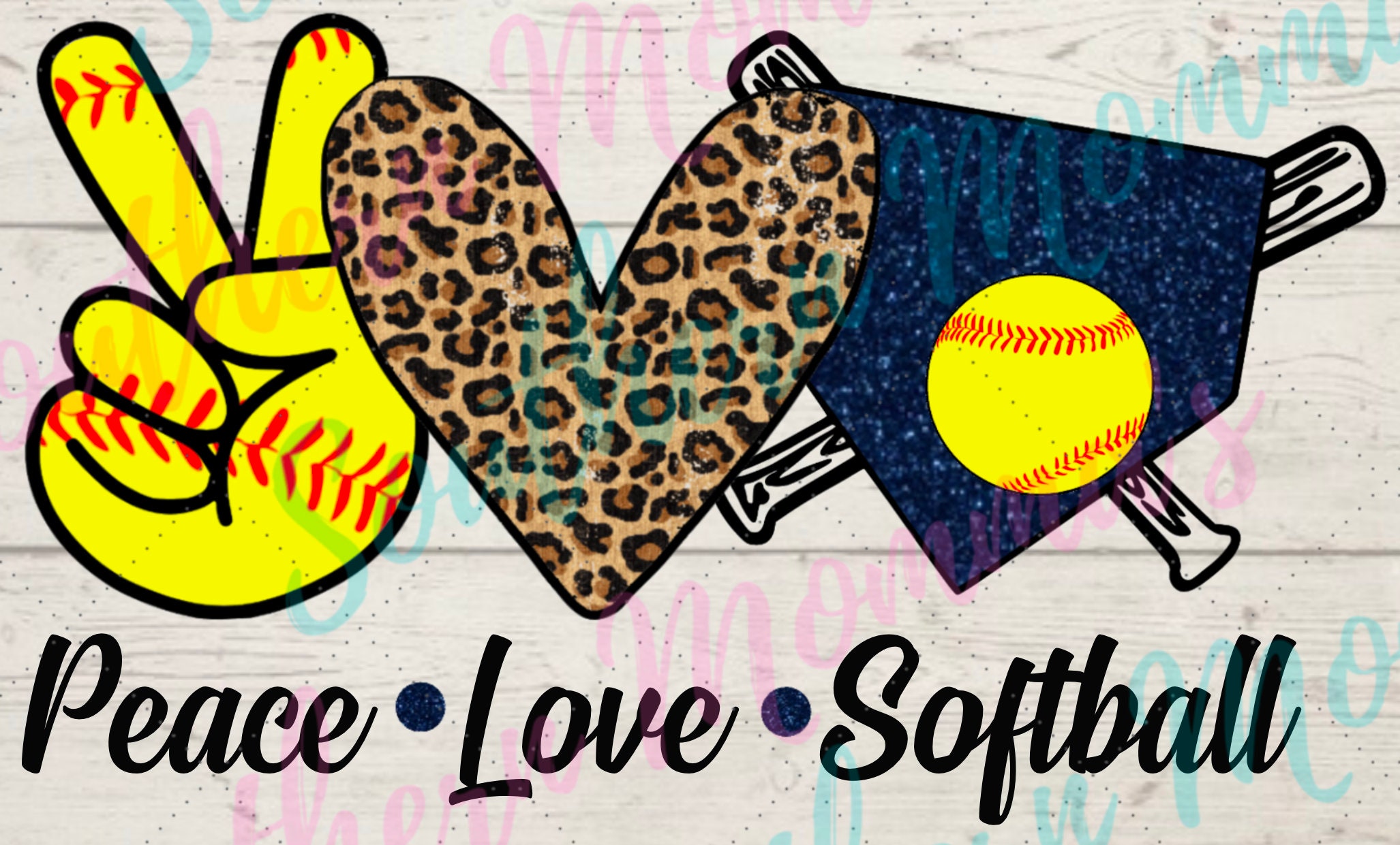 Peace Love Softball Sublimation PNG File - Etsy