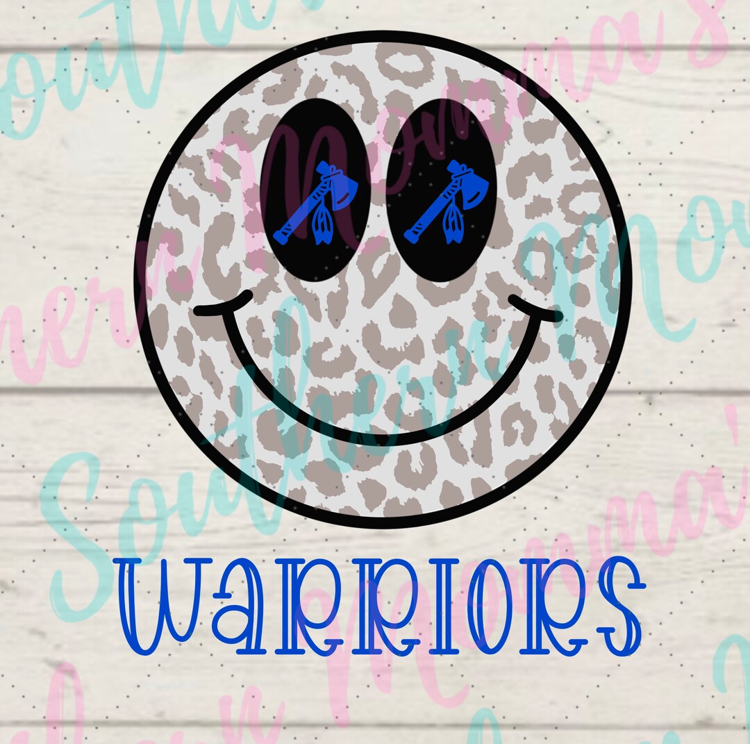 Warriors Smiley Face Sublimation PNG File - Etsy