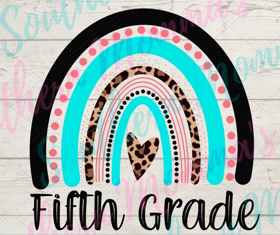 Fifth Grade Rainbow Sublimation PNG File - Etsy
