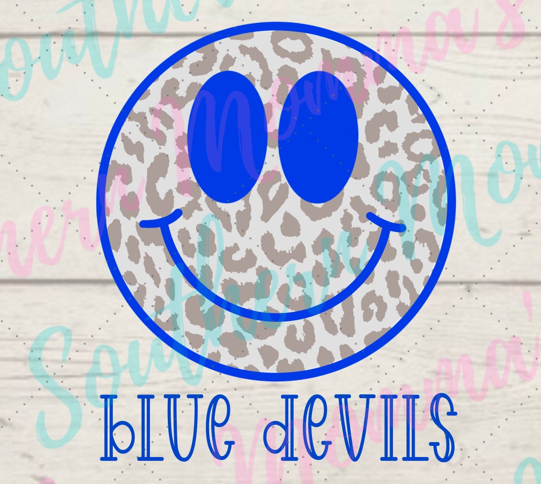 Blue Devils Smiley Face Sublimation PNG File - Etsy