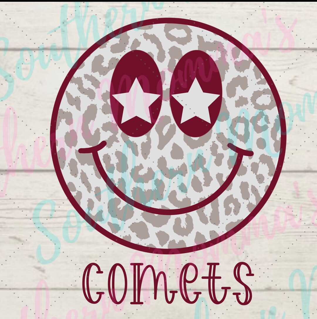 Comets Smiley Face Sublimation PNG File - Etsy