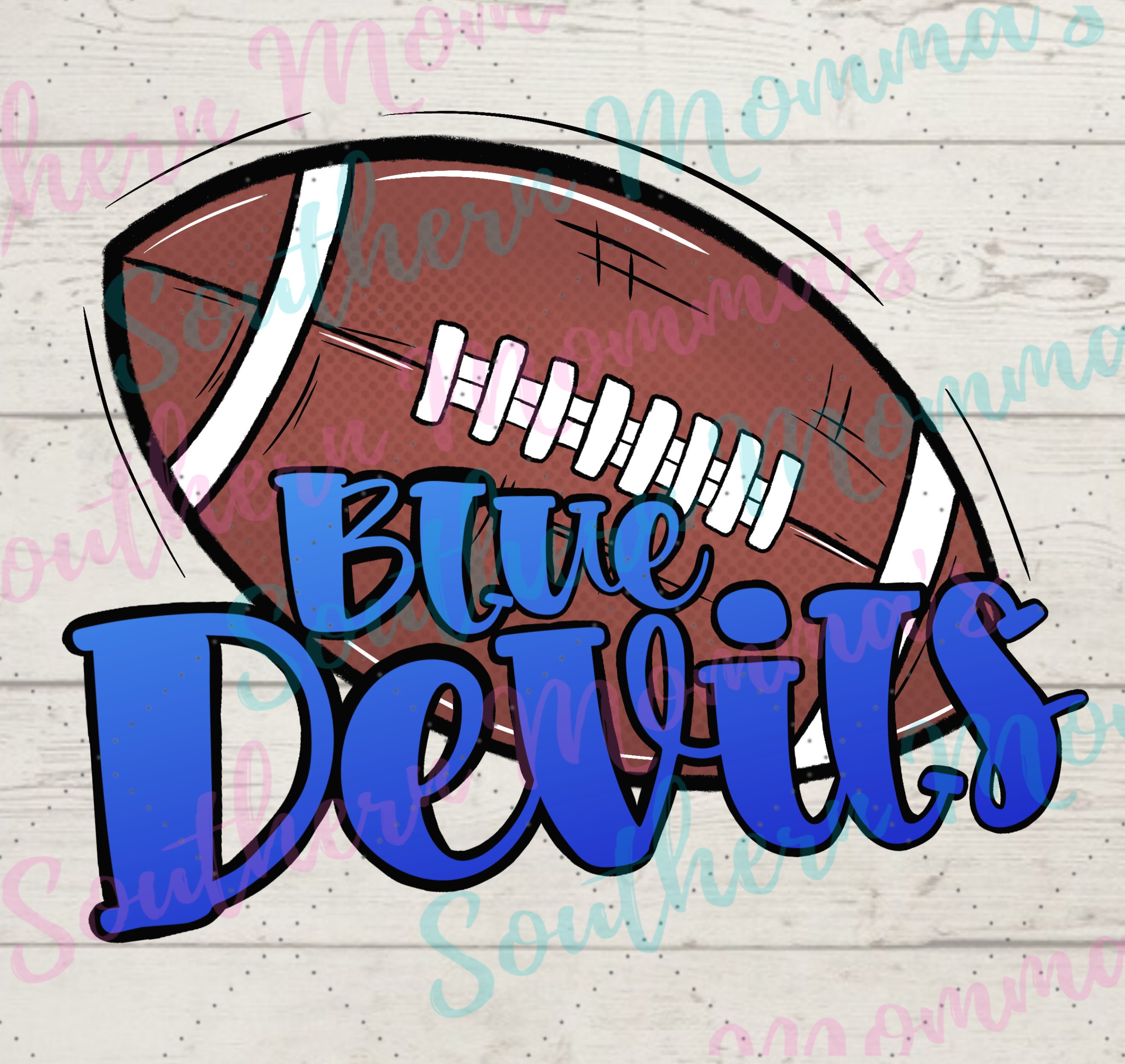 Blue Devils Football Sublimation PNG File - Etsy