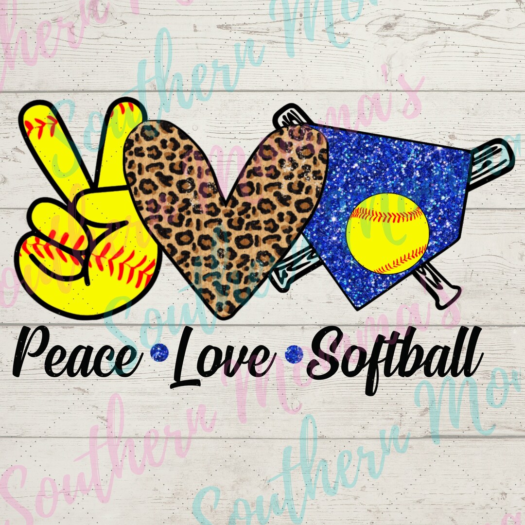 Peace Love Softball Digital PNG Sublimation Royal Blue - Etsy