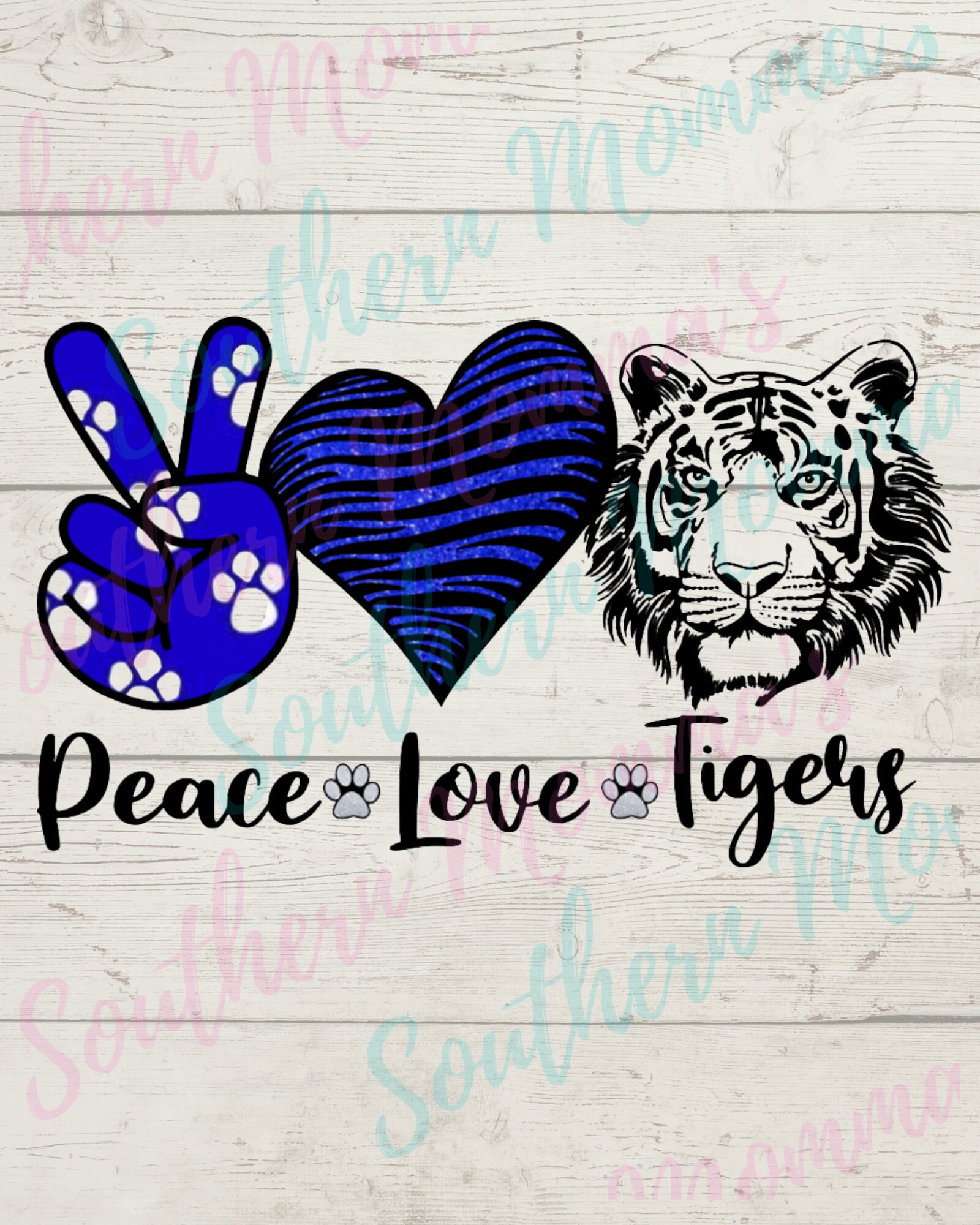 Peace Love Tigers Sublimation PNG - Etsy