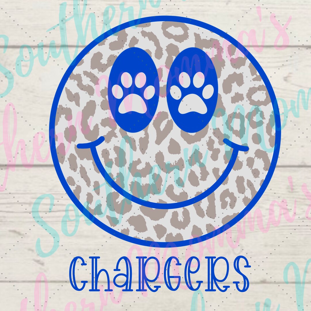 Chargers Smiley Face Sublimation PNG File - Etsy