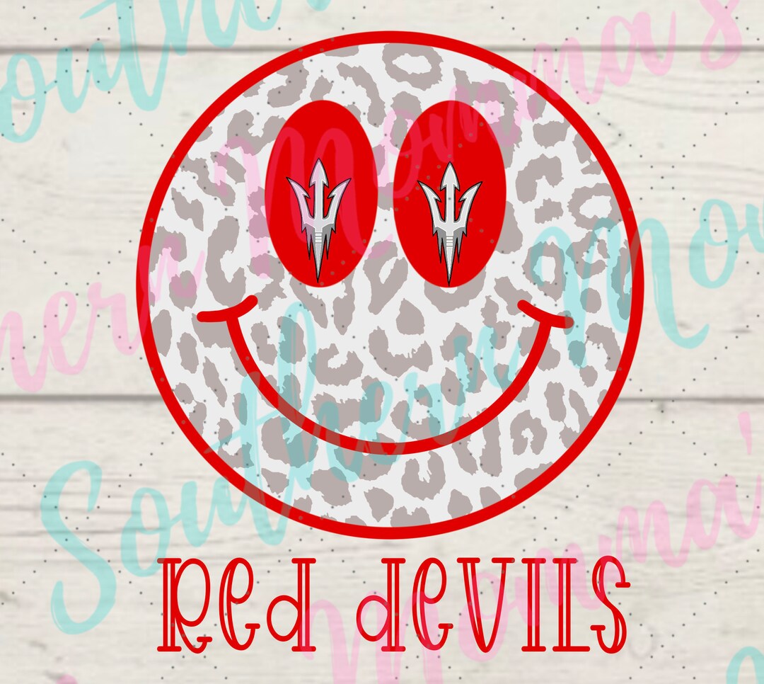 Red Devils Smiley Face Sublimation PNG File Instant Download - Etsy
