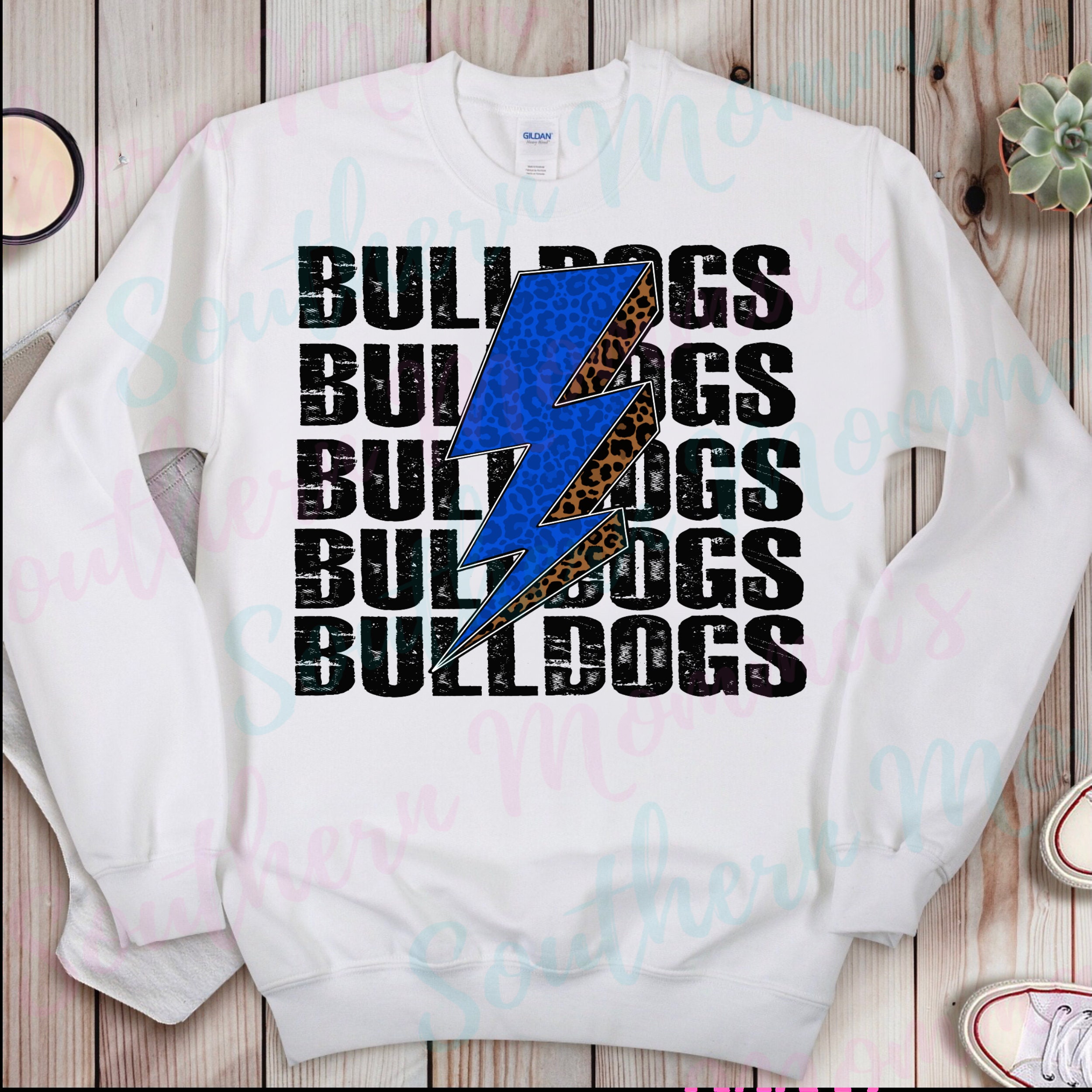 Stacked Bulldogs Lightening Bolt Sublimation PNG File Instant Download ...