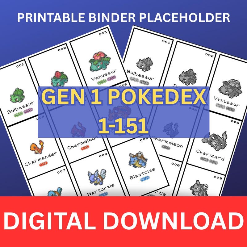 Pokedex Placeholders - Etsy