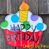 READY TO SHIP Happy Birthday Door Hanger, Birthday Cake Sign, Kids ...