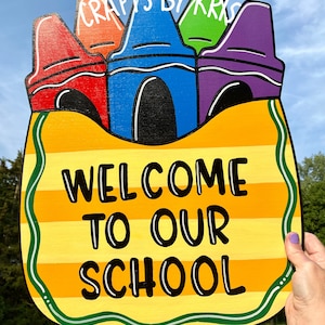 CUSTOM Crayon Door Hanger Sign, Teacher Door Hanger, Classroom Door ...
