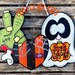 Spooky Peace Love Halloween Door Hanger Sign, Halloween Ghost Sign ...