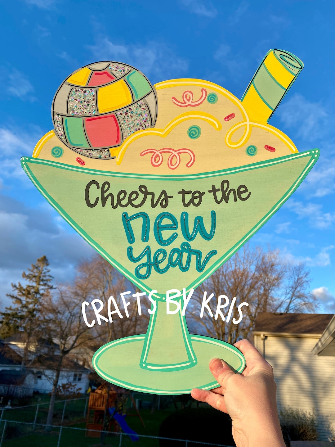 READY TO SHIP Happy New Year Door Hanger, Happy 2024 Door Hanger Party ...