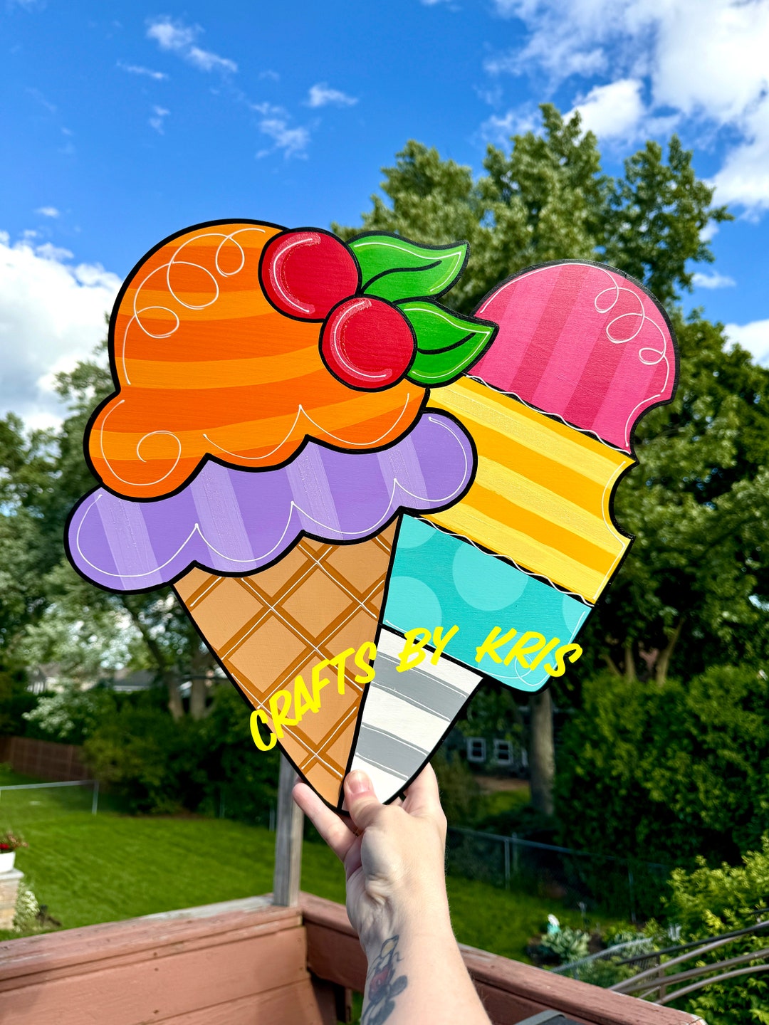 READY TO SHIP Ice Cream Door Hanger, Popsicle Door Hanger, Summer Door ...