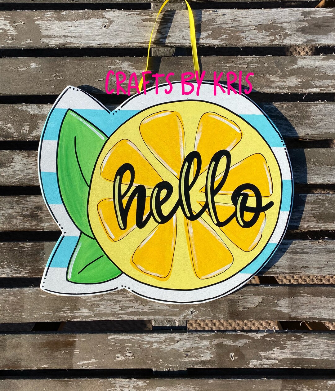 Lemon Door Hanger, Lemon Decor, Spring Door Hanger, Summer Decor ...