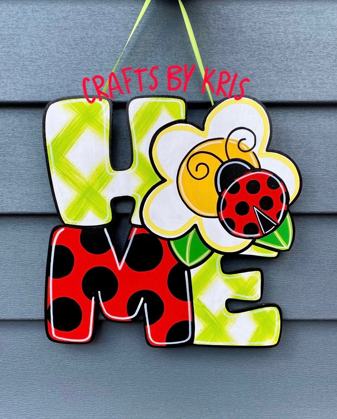 Ladybug Door Hanger, Welcome Sign, Spring Door Hanger, Summer Door ...