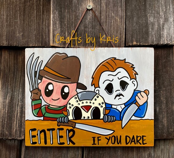 Signs Wall Hangings Halloween welcome sign scary welcome sign Halloween ...