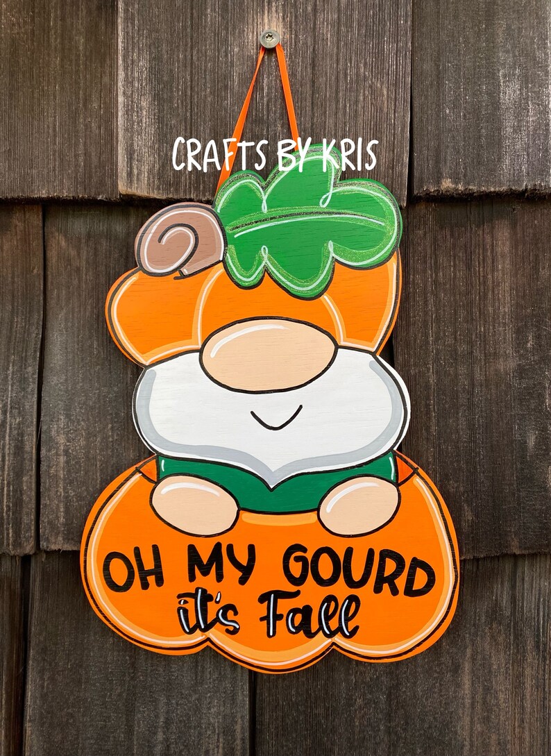 Oh My Gourd Its Fall Autumn Pumpkin Gnome Hand-painted - Etsy