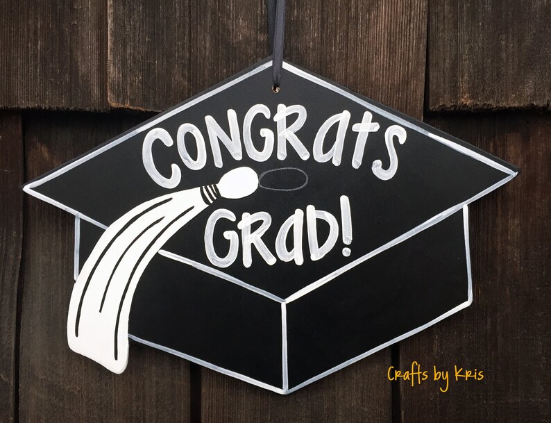 CUSTOM Congrats Grad Door Hanger Sign Congratulations - Etsy