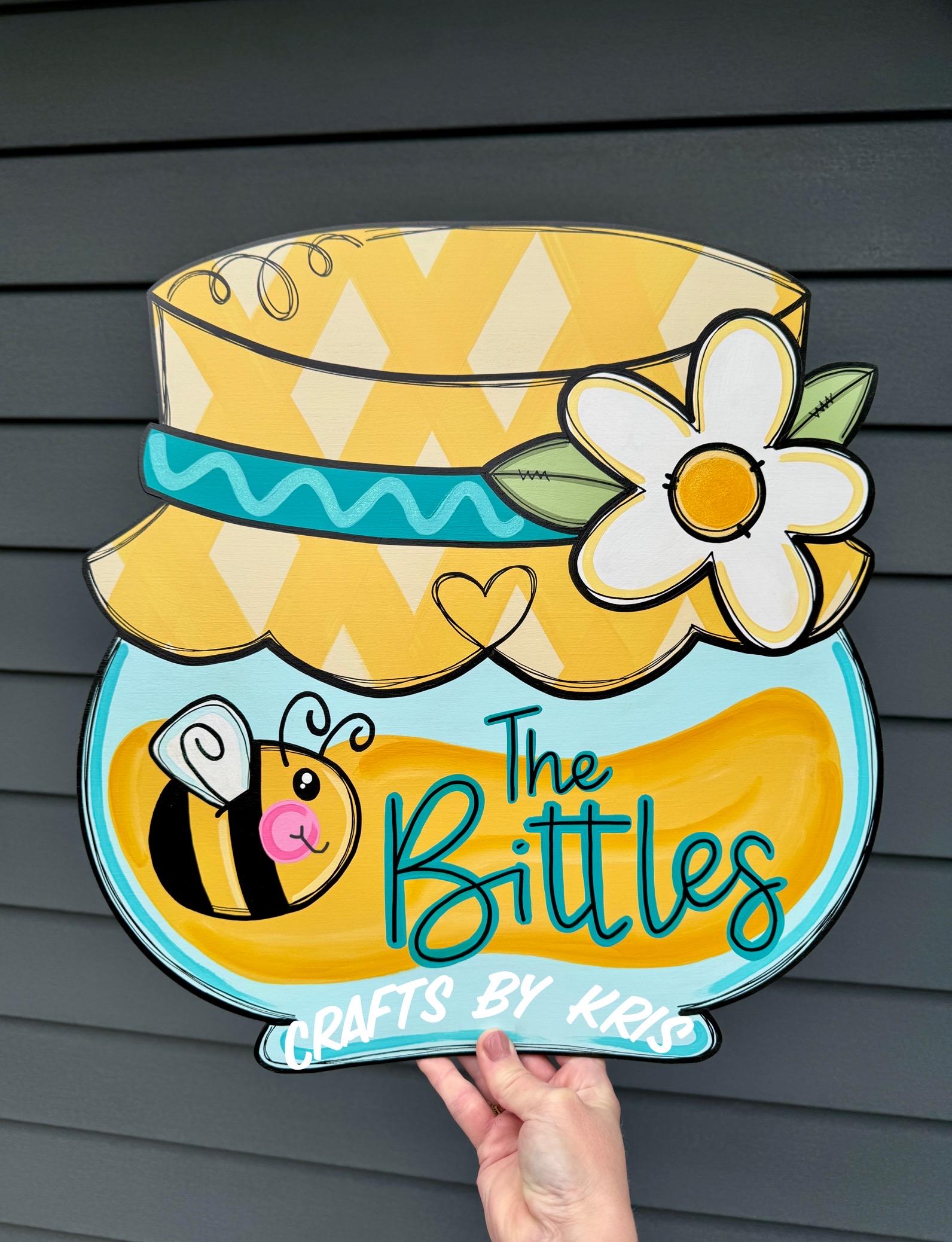 Bumble Bee Door Hanger, Hey Honey Sign, Spring Door Hanger, Summer Door ...