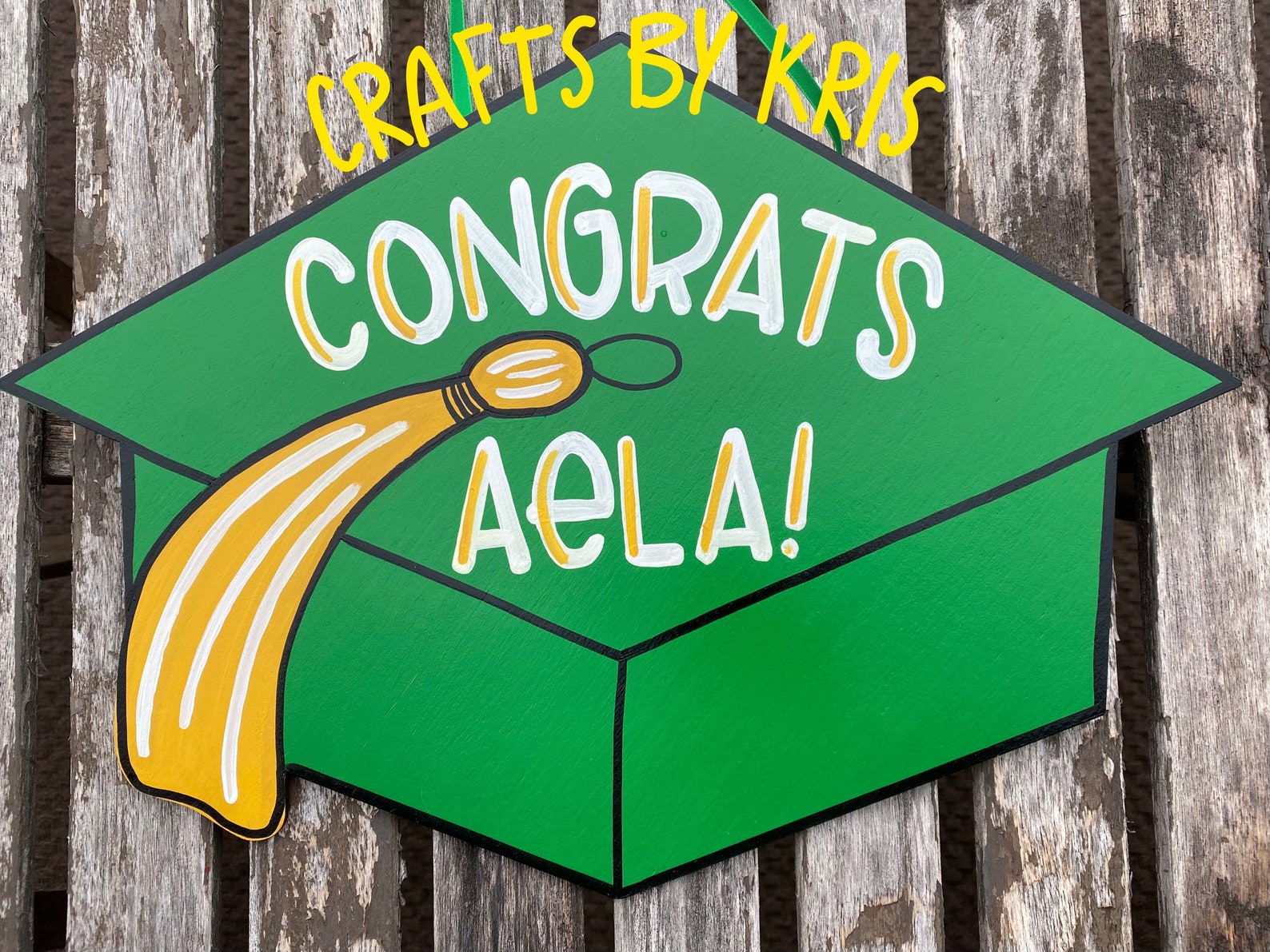 CUSTOM Congrats Grad Door Hanger Sign Congratulations - Etsy