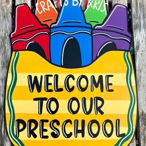 CUSTOM Crayon Door Hanger Sign, Teacher Door Hanger, Classroom Door ...