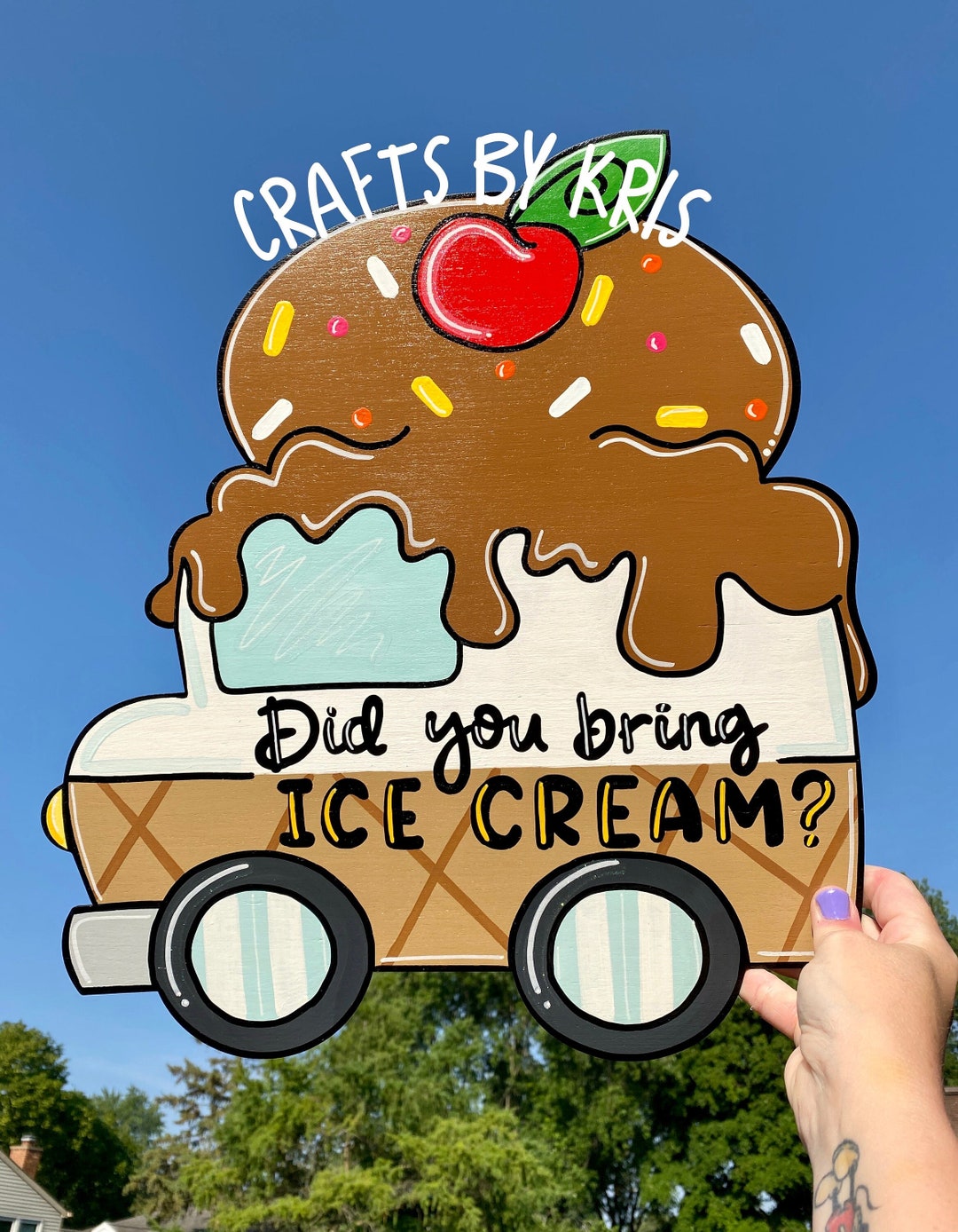 READY TO SHIP Ice Cream Truck Door Hanger, Ice Cream Door Hanger ...