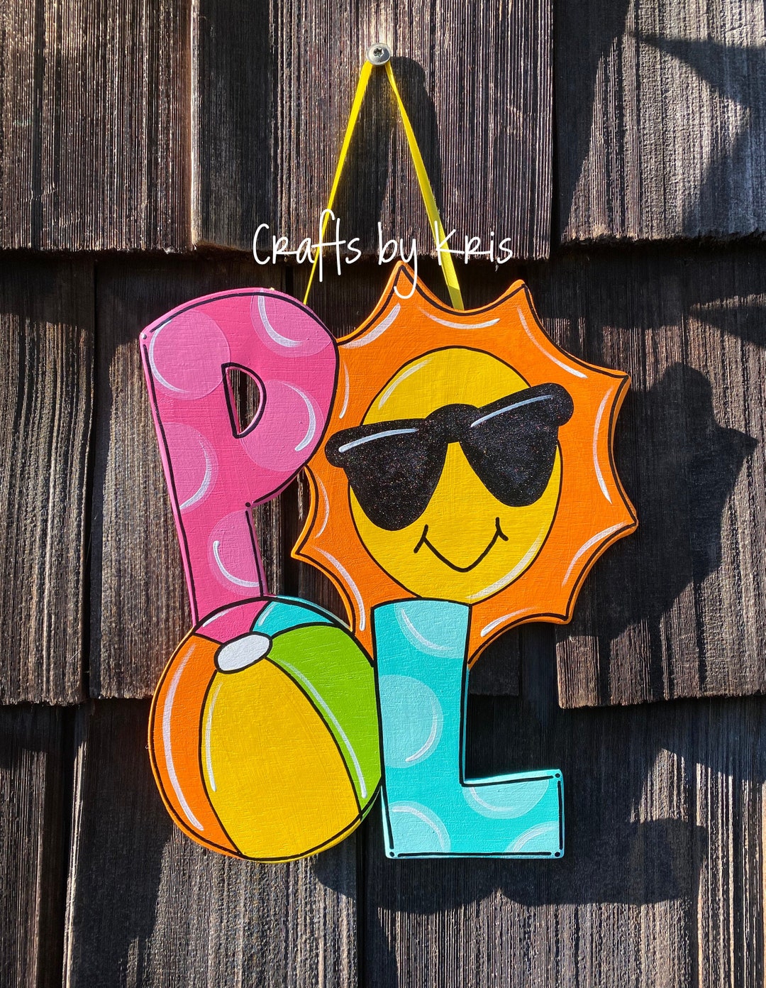 Pool Door Hanger Sign, Summer Door Hanger Sign, Beachball Door Hanger ...
