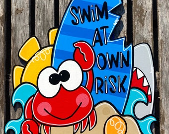 Swim at Own Risk Sign - Etsy