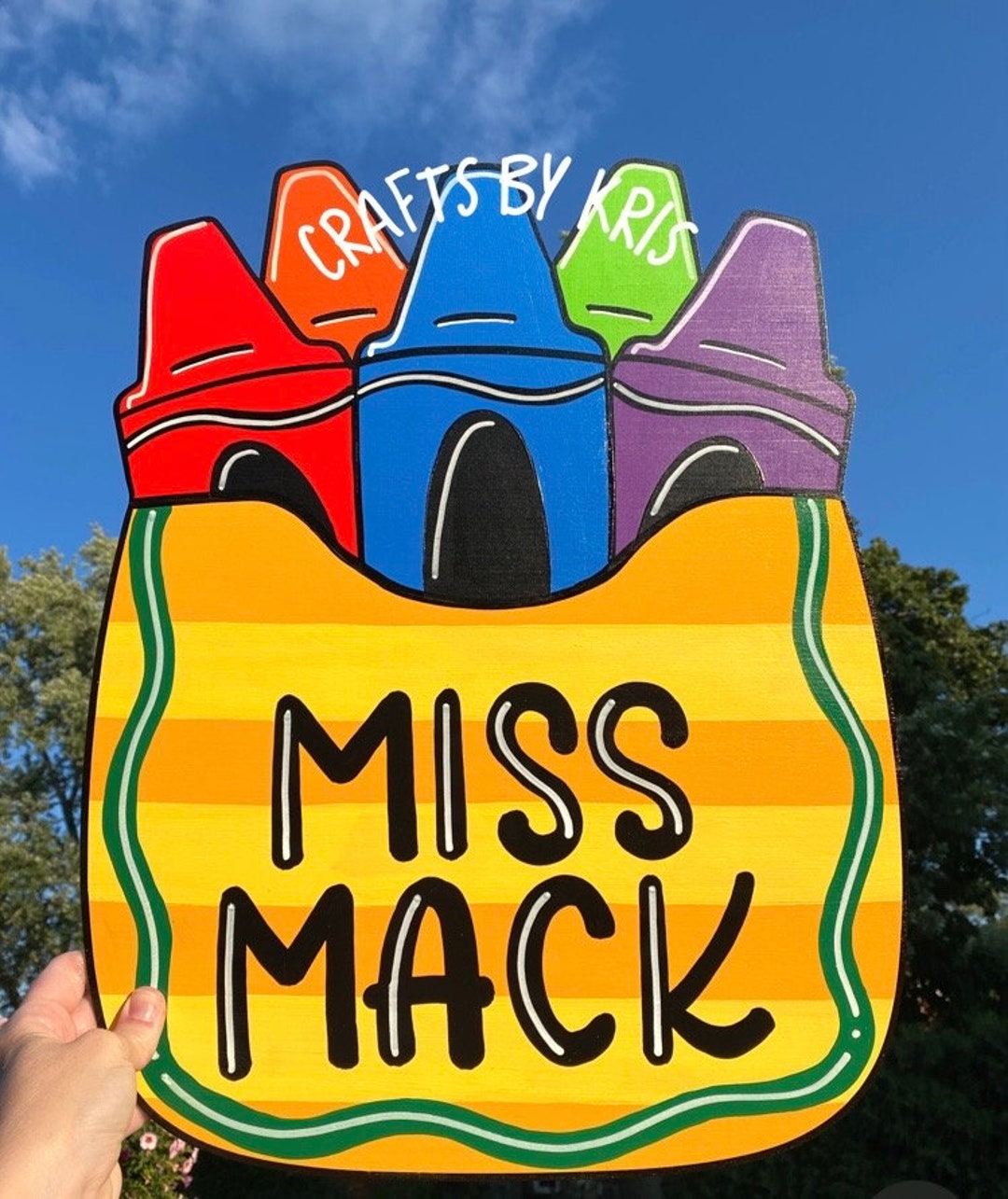 CUSTOM Crayon Door Hanger, Teacher Door Hanger, Classroom Door Hanger ...