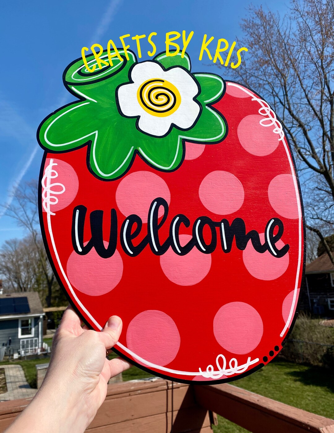 Strawberry Door Hanger Sign, Summer Fruit Door Hanger Sign, Kitchen ...