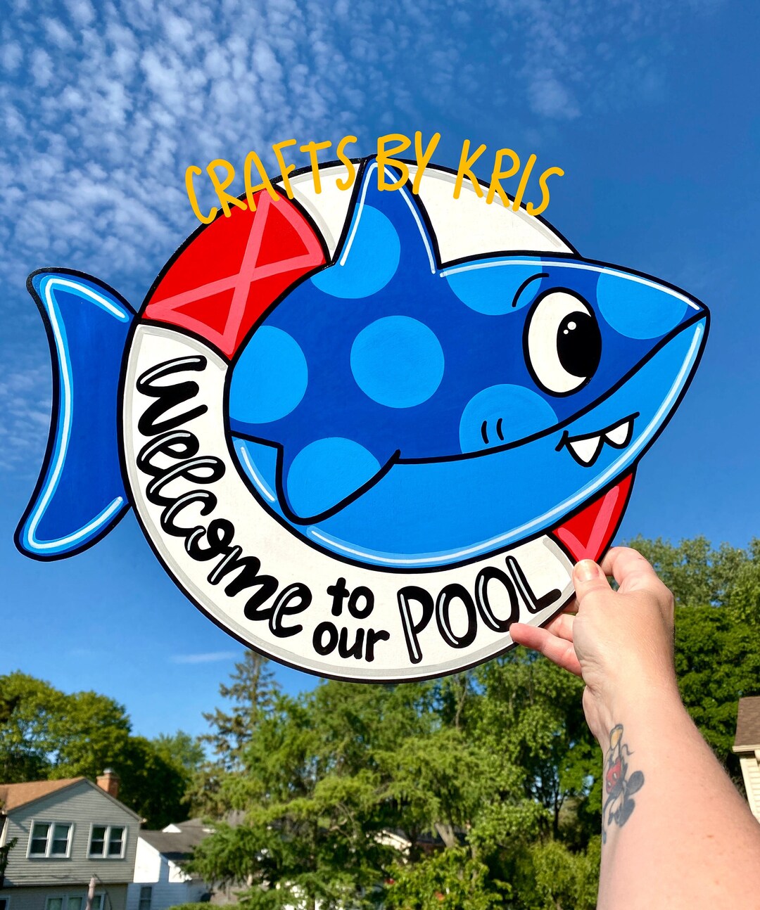 READY TO SHIP Welcome to Our Pool, Pool Door Hanger, Backyard Pool ...