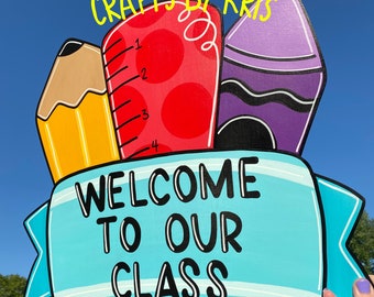 Welcome to Our Class Door Hanger With Attachments - Etsy