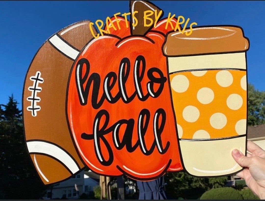 Fall Door Hanger Sign, Football Door Hanger Sign, Pumpkin Spice Sign ...