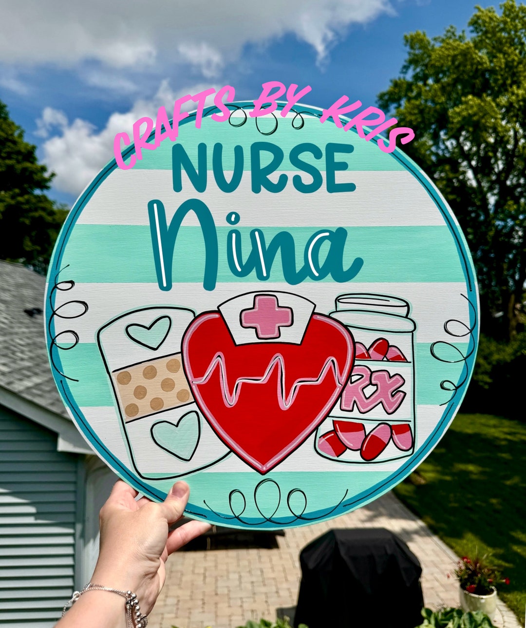 READY TO SHIP Nurse Door Hanger, Doctor Sign, Health Care Door Hanger ...